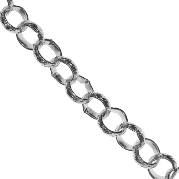 Chains, Textured Cable Chain, Bright Silver, Alloy, 12mm x 12mm x 9mm ...