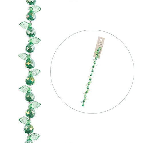 Crystal Lane DIY Flower 7in Bead Strand Pear Opaque Green 8mm, Green L ...