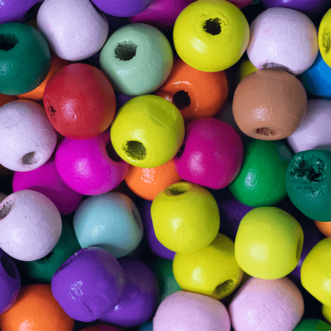 Colored wooden beads bulk store