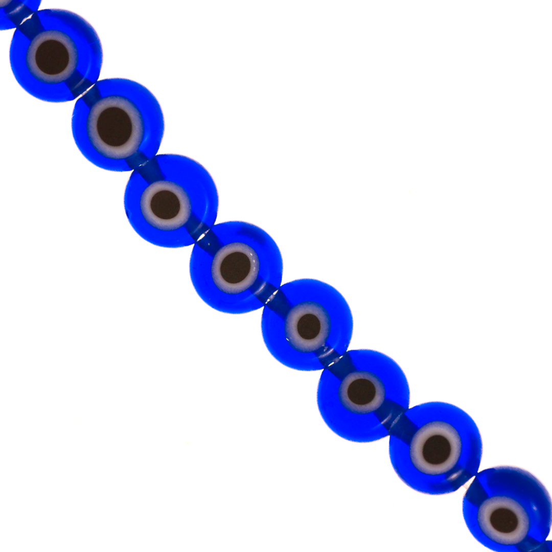 Glass Beads Flat Evil Eye Available in Multiple Colours and Sizes Butterfly Beads and Jewellery
