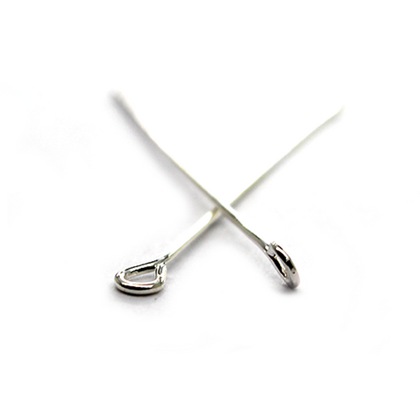 Eye Pins, Bright Silver, Alloy, 0.75 inches, 22 Gauge, Approx 125+ pcs ...