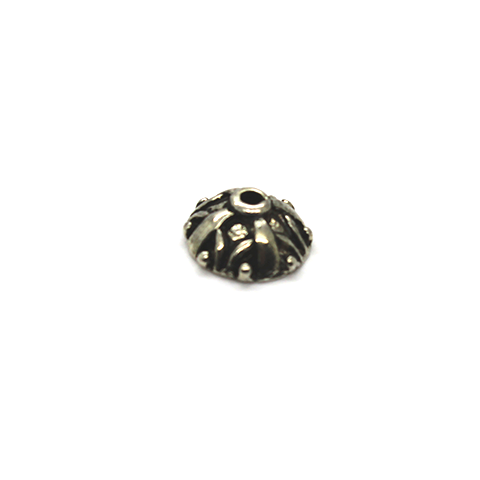 Bead Cap, Flat Dome Design, Alloy, Silver, 4mm x 10mm, Sold Per pkg of ...