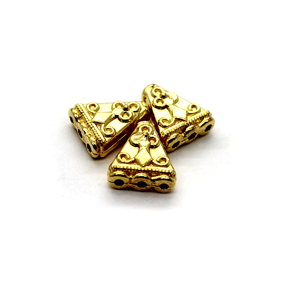 Spacers, Triple Triangle Spacer, Alloy, Gold, 15mm X 13mm, Sold Per pk ...