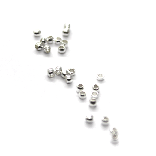 Crimps, Round, Alloy, Bright Silver, 1mm x 1mm, Sold Per pkg of Approx ...