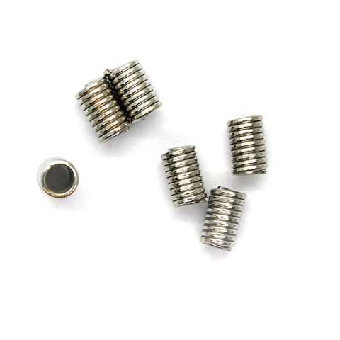 Terminators, Coil Ends, Silver, Alloy, 7mm x 4.5mm, Sold Per pkg of 25 ...