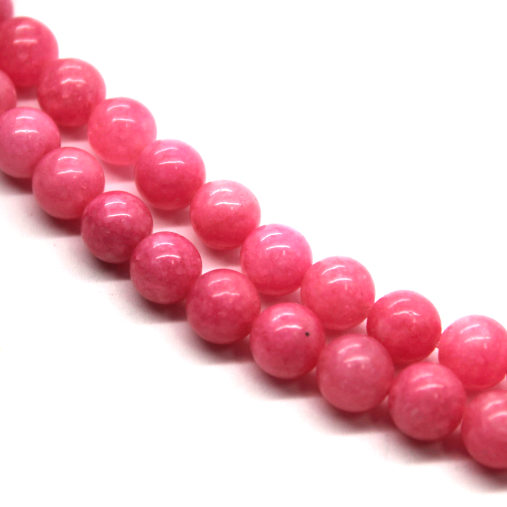 Pink Jade, Semi-Precious Stone, 6mm, 50 pcs per strand - Butterfly ...