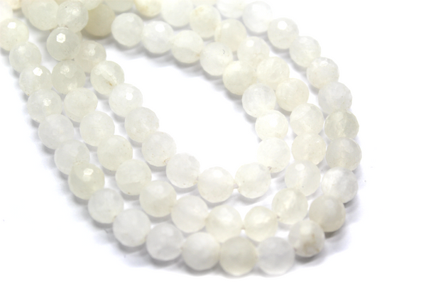 White GYP Faceted, Semi-Precious Stone, 8mm, 50 pcs per strand ...